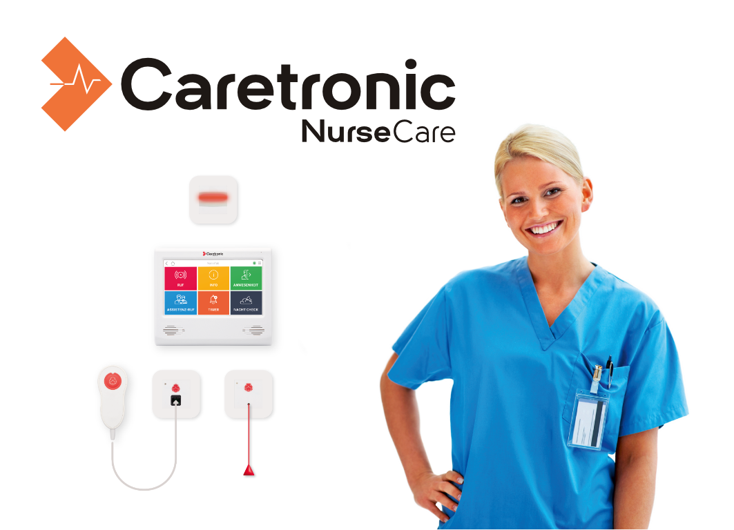 A nursecall system with alarms and nurse call buttons